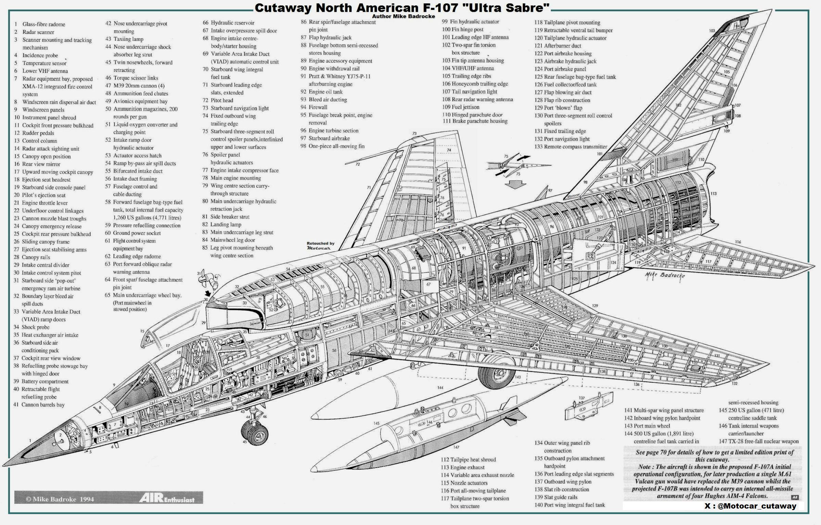 Cutaway North American F 107 Ultra Sabre :: Mycity-Military.com